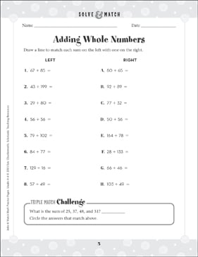 Adding Whole Numbers Worksheets Free Addition Worksheets—Printable