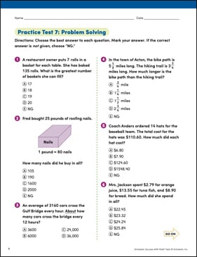 5th Grade Math Test Printable Mathematical Problem Solving Worksheets