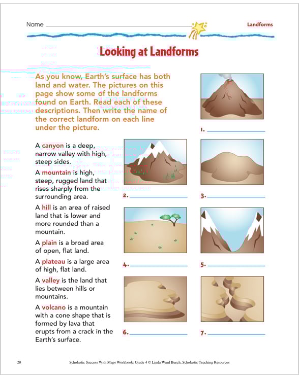 Landforms Map Skills