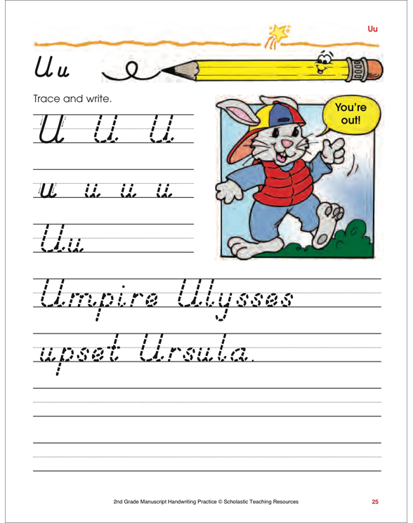 Uu: Handwriting Practice Page (Upper- and Lowercase Letters ...