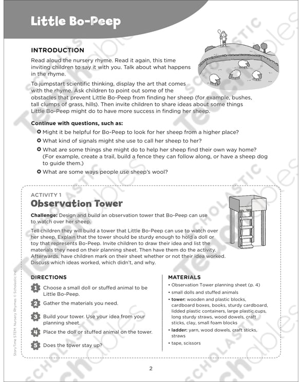 Little Bo-Peep: StoryTime STEM Nursery Rhyme | Printable Skills Sheets ...