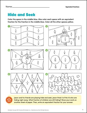 equivalent fractions worksheets for kids