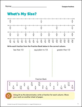 Comparing Decimals And Fractions Worksheet What's My Size? (Compare