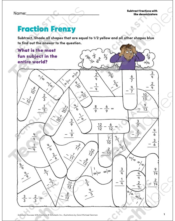 2nd grade subtraction coloring pages