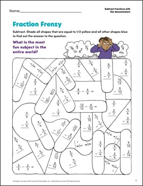 Subtract Fractions Printables Adding And Subtracting Fractions Facts