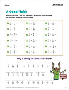 adding fractions worksheet