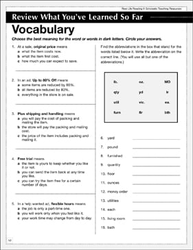 Skills Worksheet Vocabulary Review