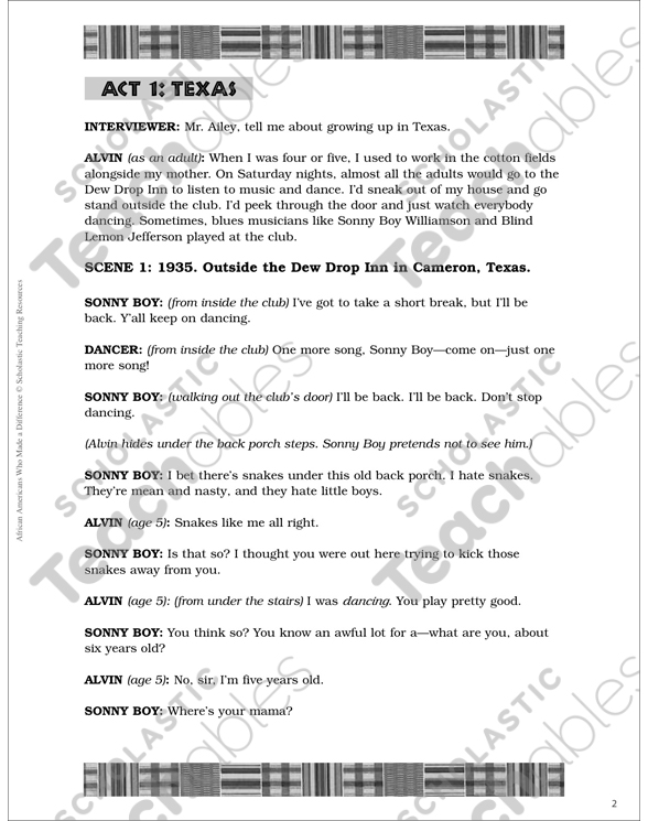 Alvin Ailey, Jr.: Play and Teaching Guide | Printable Texts