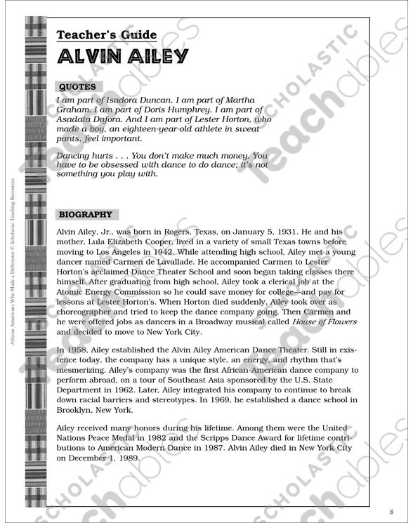 Alvin Ailey, Jr.: Play and Teaching Guide | Printable Texts