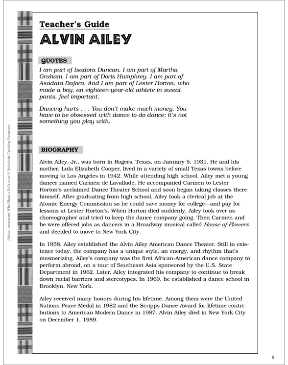 Alvin Ailey, Jr.: Play and Teaching Guide | Printable Texts