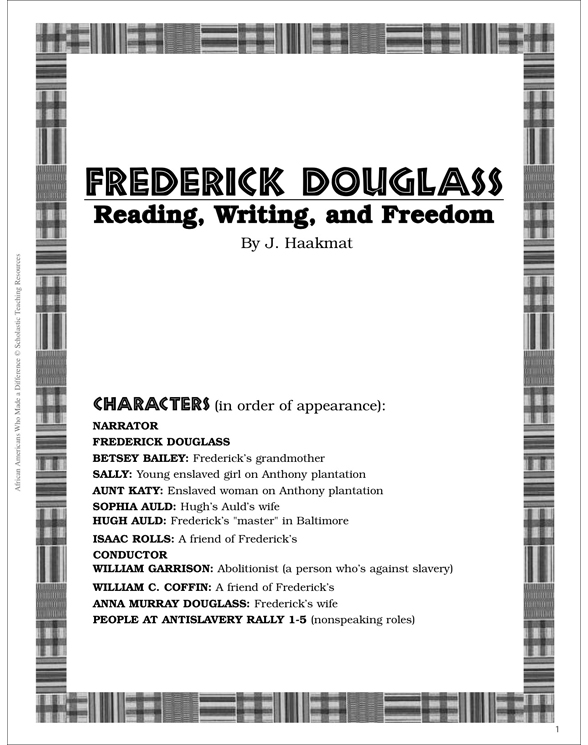 Frederick Douglass: Play and Teaching Guide | Printable Texts