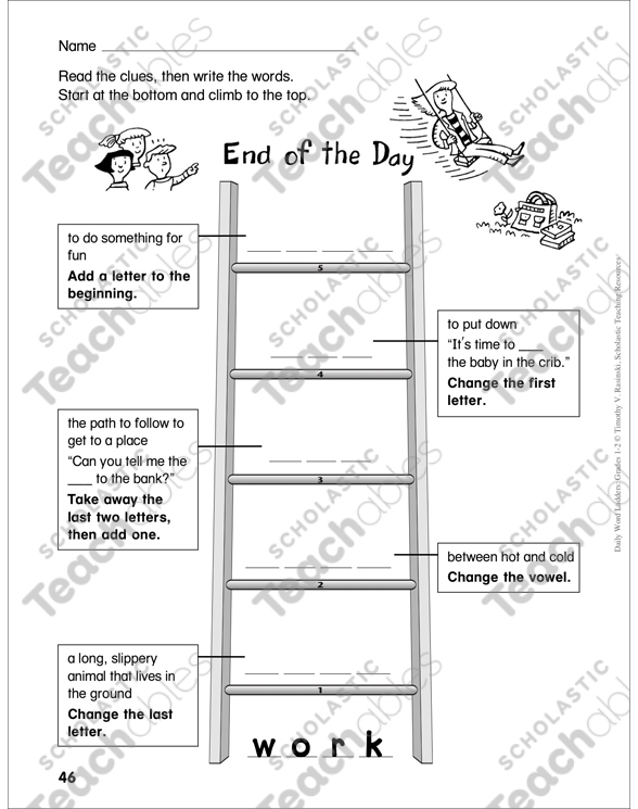 Word Ladder Printables Scholastic
