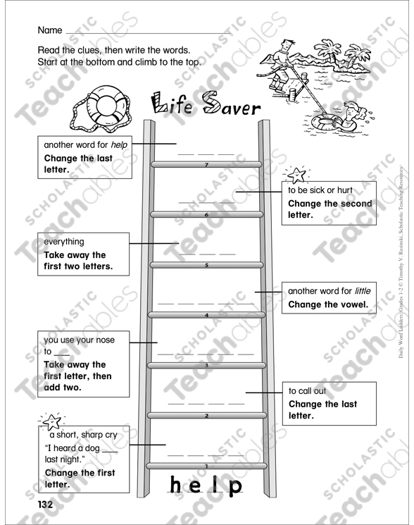 Life Saver Word Ladder (Grades 1-2) | Printable Skills Sheets