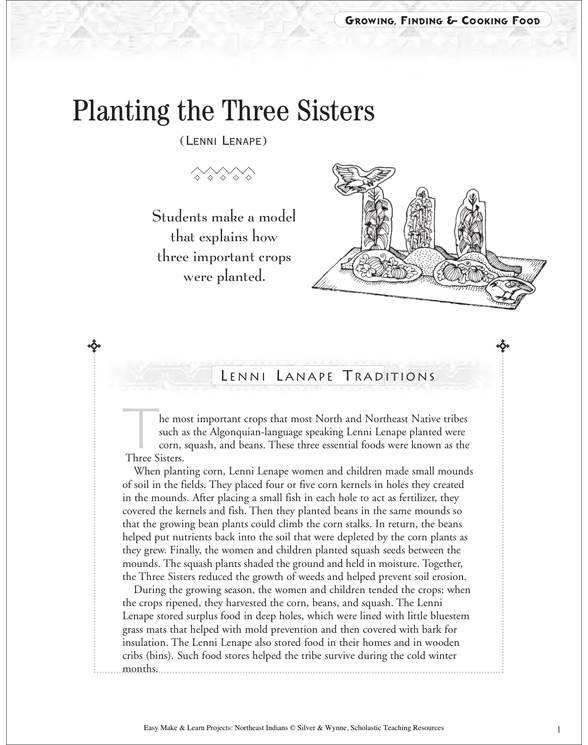 Planting the Three Sisters: Lenni Lenape Food | Printable Lesson Plans ...