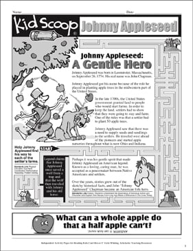 Hojas De Trabajo De Comprensión Lectora De Johnny Appleseed