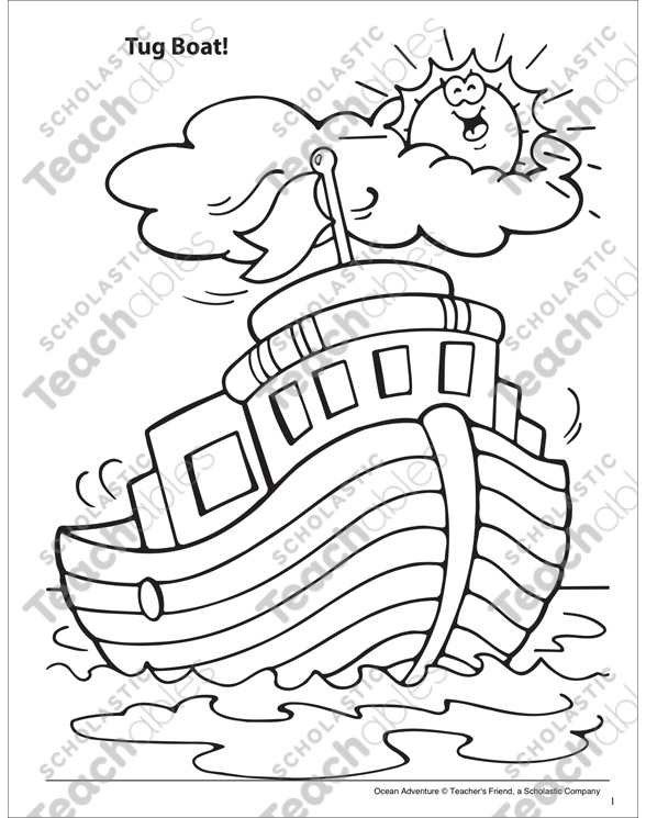 transportation coloring pages boats