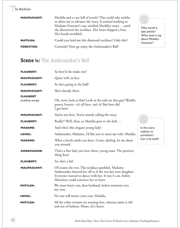 The Necklace: Read-Aloud Play | Printable Texts