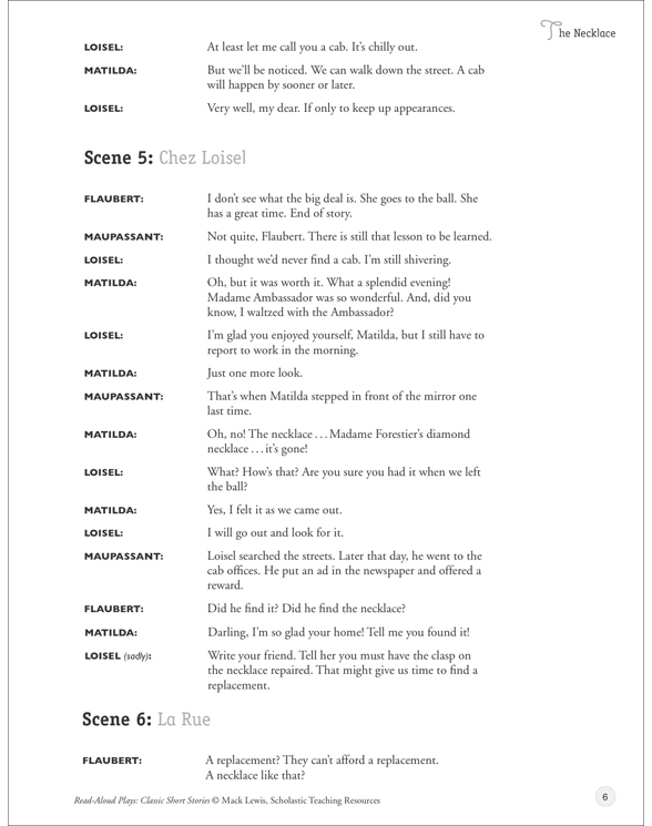 The Necklace: Read-Aloud Play | Printable Texts