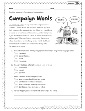 Election Worksheets For Middle School