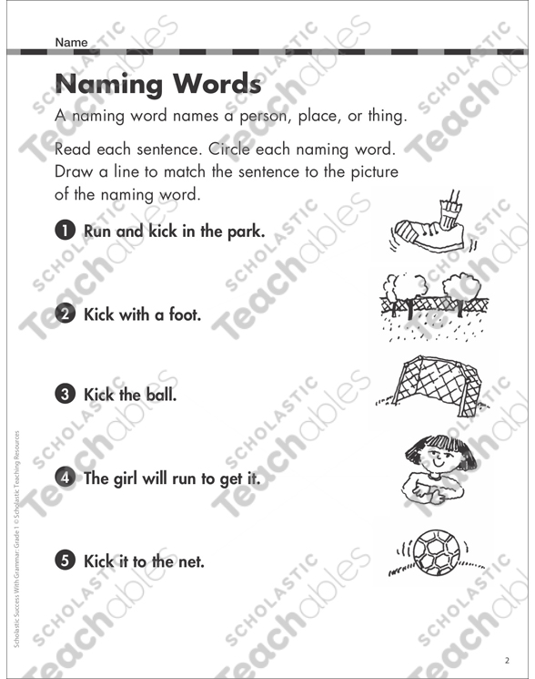 naming words exercise