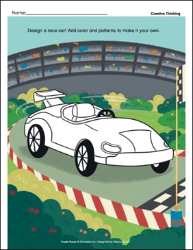 race car design coloring pages