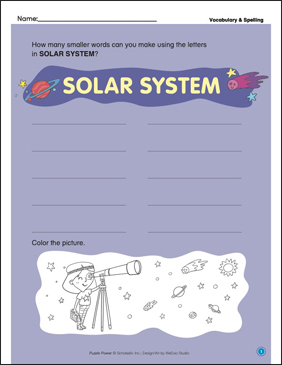 Solar System Writing Activities