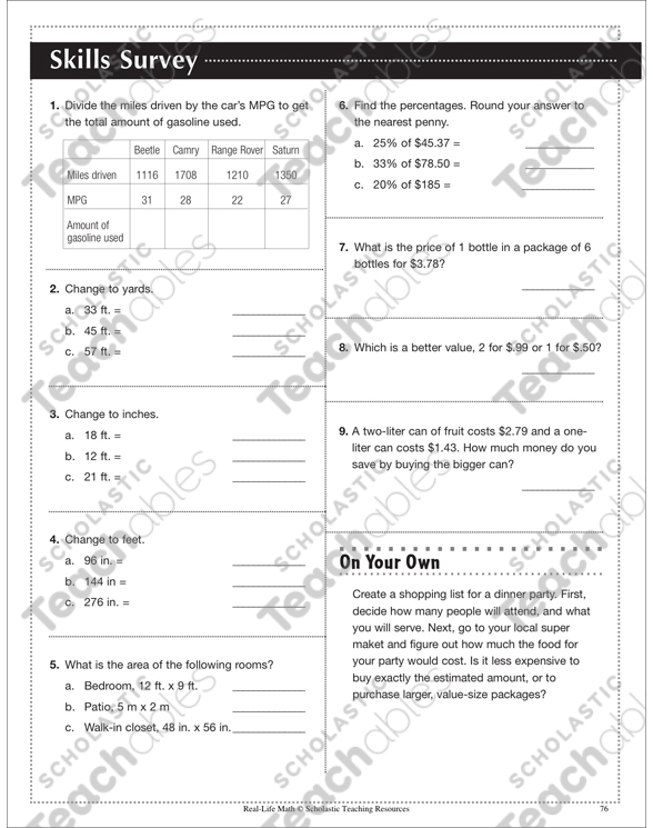 Putting It All Together (Math Savers): Life Skills Practice (Math ...