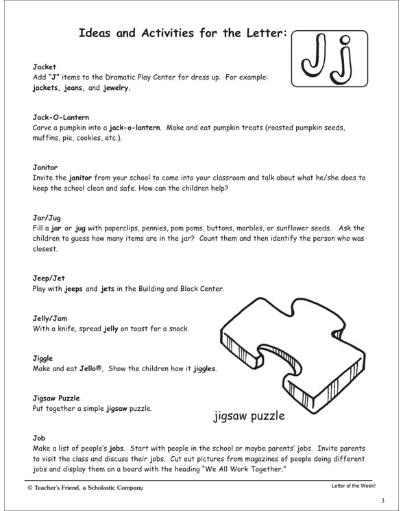 The Letter Jj: Alphabet Unit | Printable Flash Cards and Skills Sheets