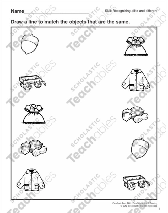 Alike & Different: Preschool Basic Skills (Matching 2) | Printable ...