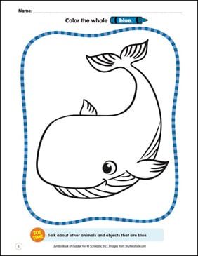 whale coloring book page