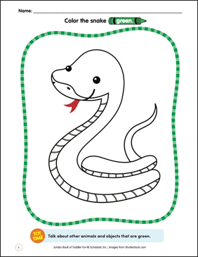 green objects coloring pages