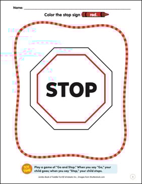 Preschool Stop Sign Pattern Free Printable Traffic Signs Coloring