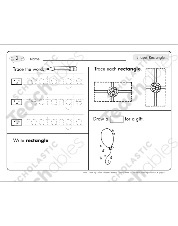 Read & Write Shape Mats: Rectangle | Printable Skills Sheets