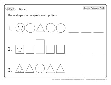 Aab Pattern Worksheet Complete The AB Pattern Bugs — Gogu Education