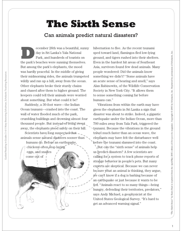 The Sixth Sense: Text Passage | Printable Texts