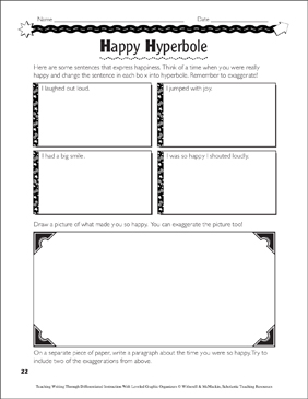 Hyperbole Graphic Organizer Figurative Language Booklet