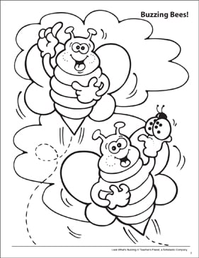 buzzing bee coloring page