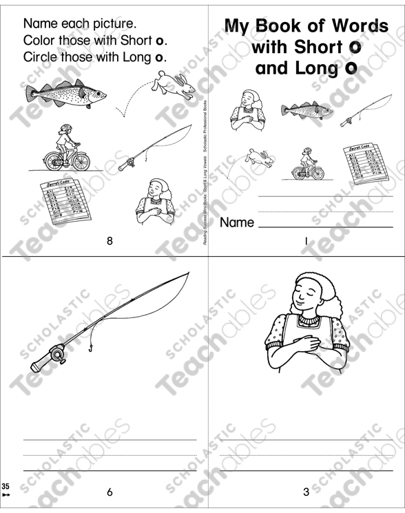 My Book of Words with Short and Long o | Printable Mini-Books