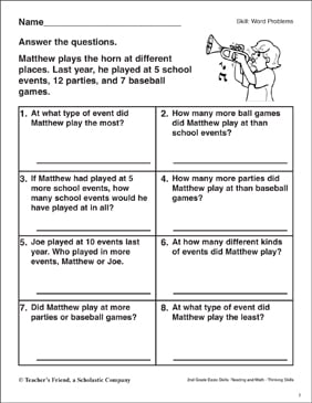 problem solving questions year 4