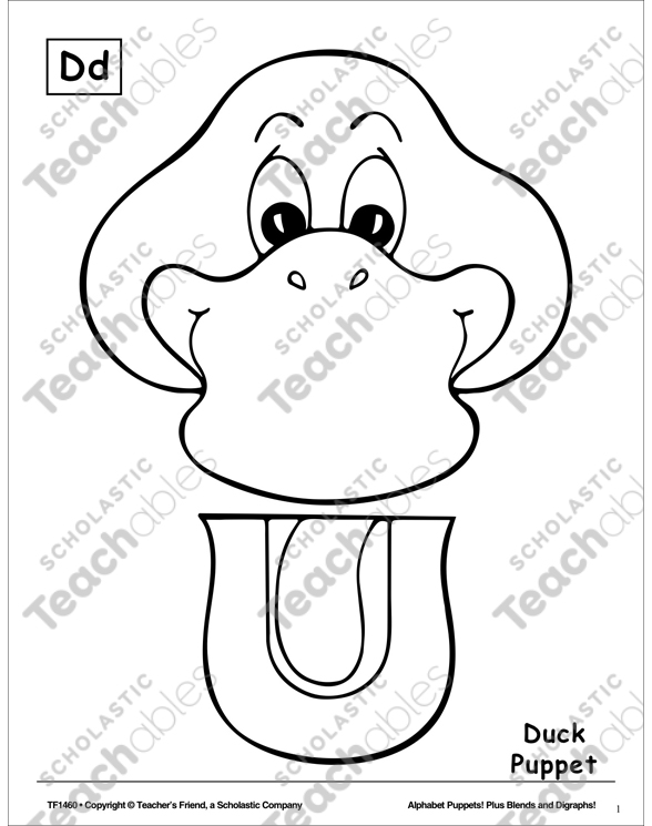 The Letter D: Duck Puppet | Printable Cut, Pastes, Arts and Crafts