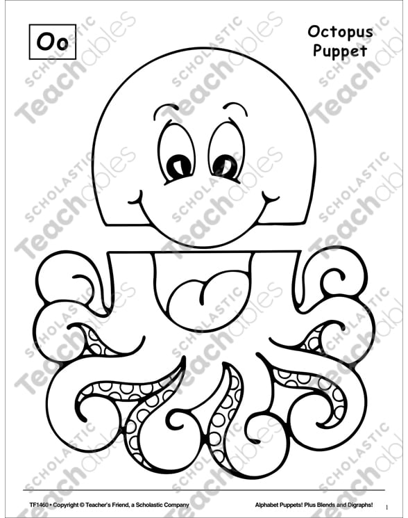 o is for octopus coloring page