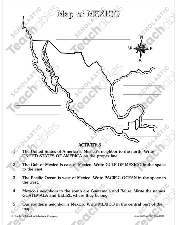 map of mexico coloring pages for kids