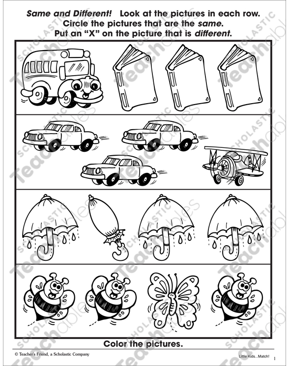same different coloring pages