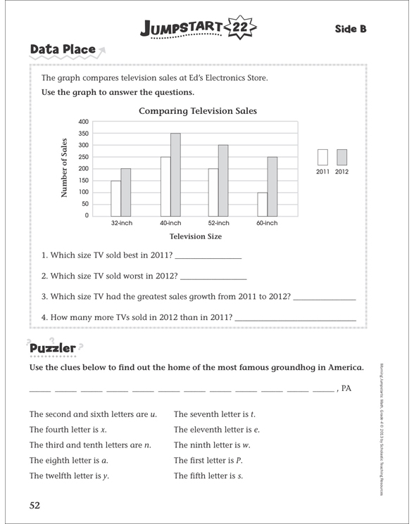 Independent Practice: Grade 4 Math Jumpstart 22 | Printable Skills ...