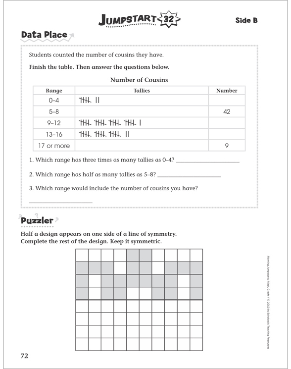 Independent Practice: Grade 4 Math Jumpstart 32 | Printable Skills Sheets
