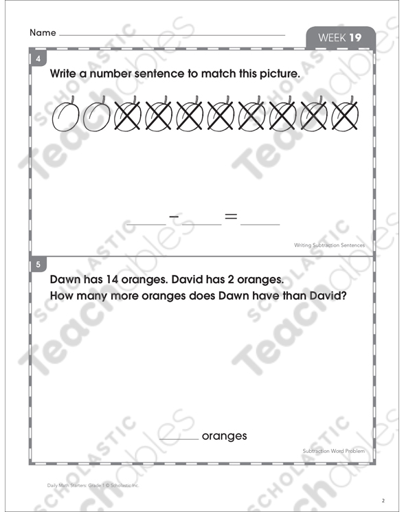 1st Grade Daily Math Starters: Week 19 | Printable Skills Sheets