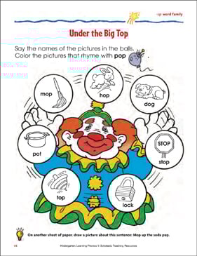 word families coloring sheets