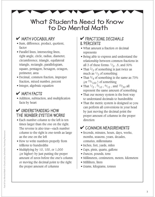 Fast & Fun Mental Math: Week 2 Questions | Printable Lesson Plans ...