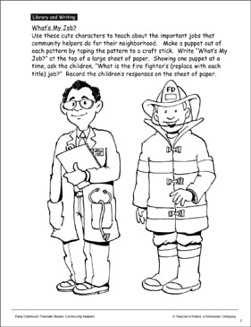 community helpers coloring pages crafts