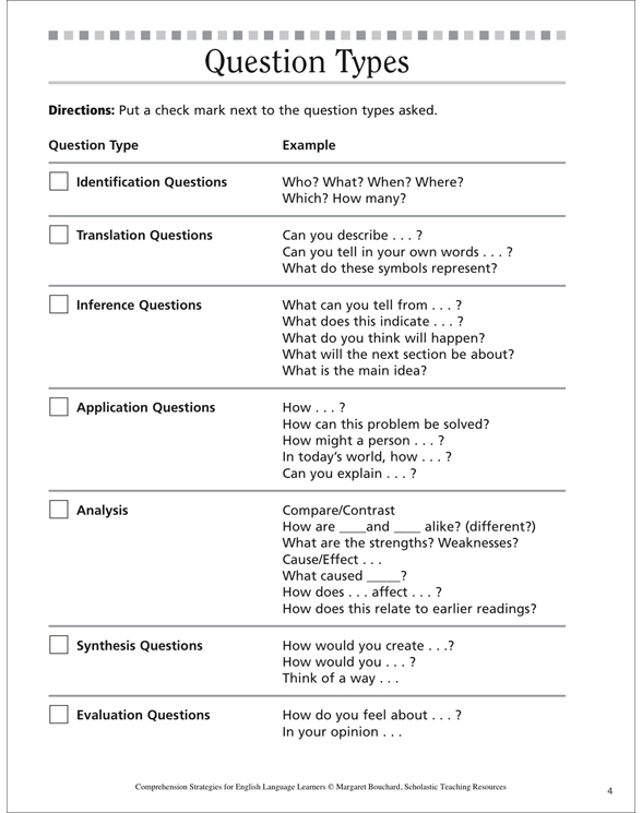 Reciprocal Teaching for English Language Learners | Printable Lesson ...